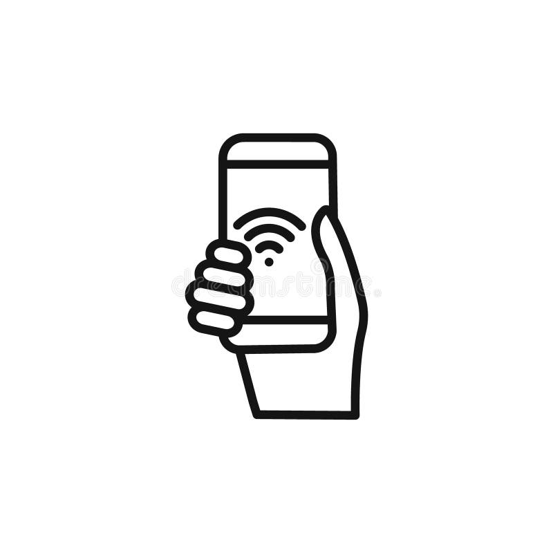 Mobile Internet Logo Sign Vector Outline Stock Vector - Illustration of ...