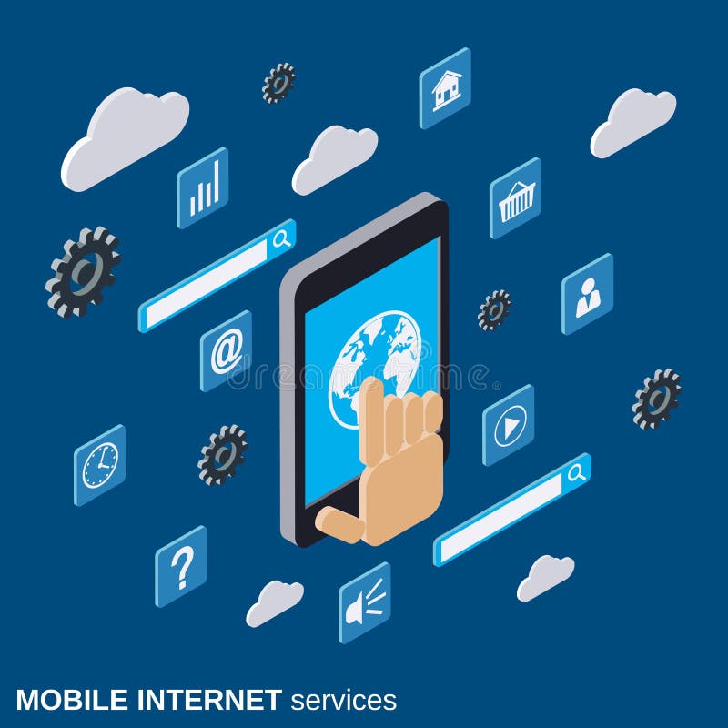 Mobile Internet Services Vector Illustration Stock Vector ...