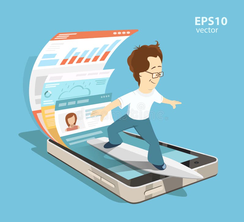 Mobile internet surfing stock vector. Illustration of infographic ...