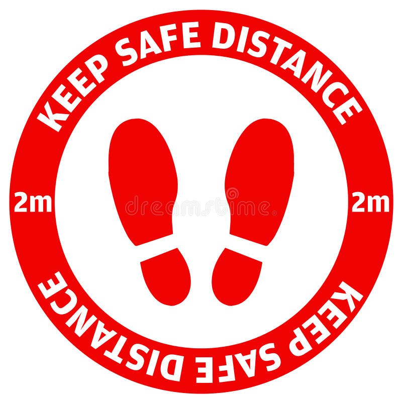 Keep Safe Distance Sticker with Social Distance or Safe Distance ...