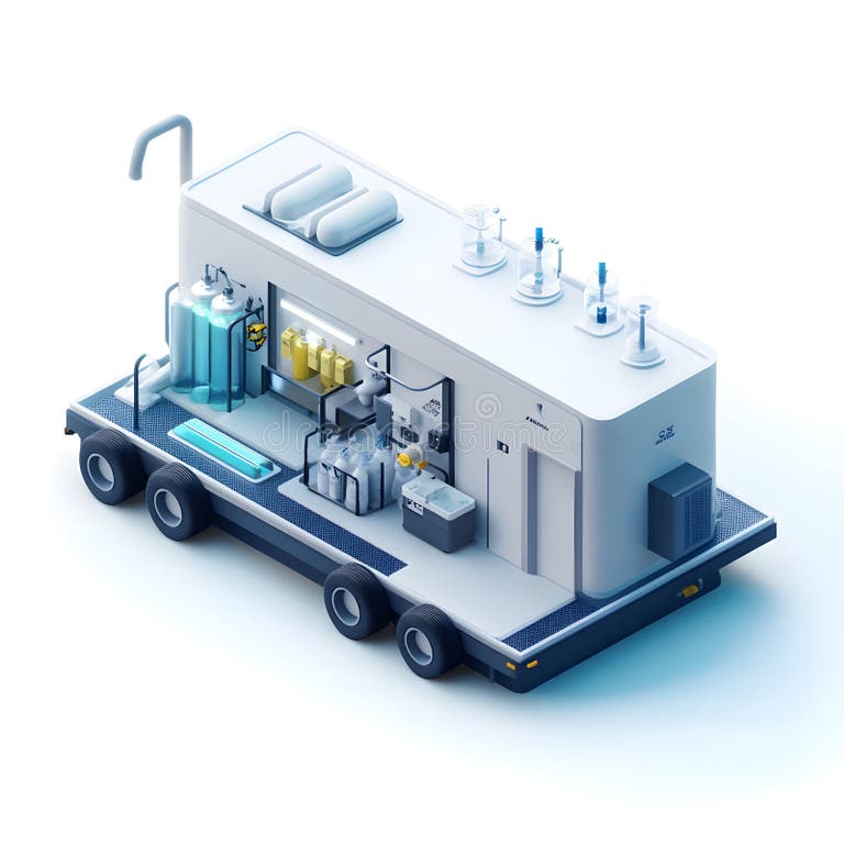 Mobile Laboratory Unit Design, with Equipment and Components Stock ...