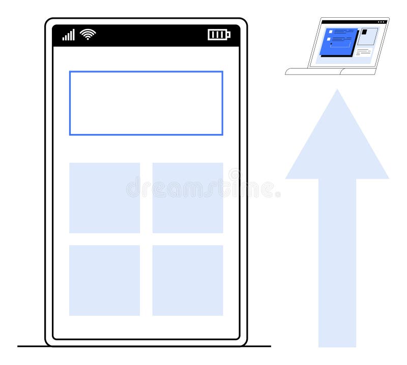 Mobile Layout Design Synchronizing with Desktop Interface for Improved User Experience Stock ...