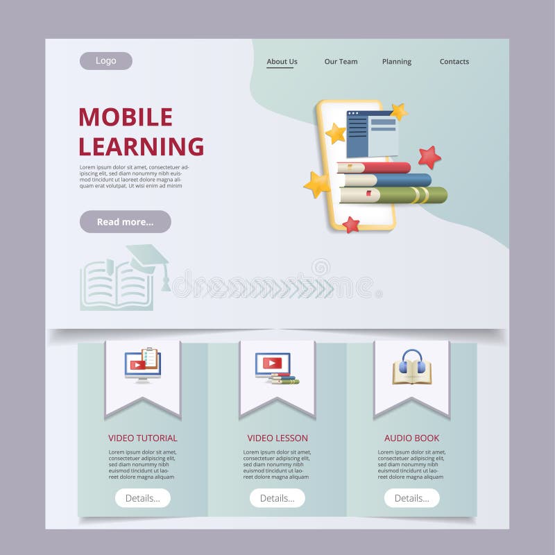 Mobile Learning Flat Landing Page Website Template. Video Tutorial ... Mobile Learning Flat Landing Page Website Template. Video Tutorial ...
