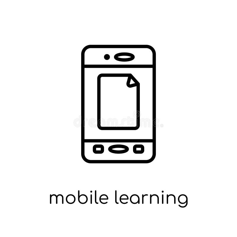 Mobile Learning Icon. Trendy Modern Flat Linear Vector Mobile Le Stock ...