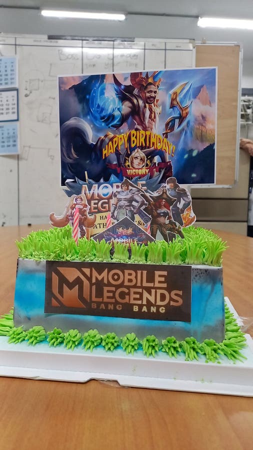 Mobile legend cake editorial stock photo. Image of hero - 268962043