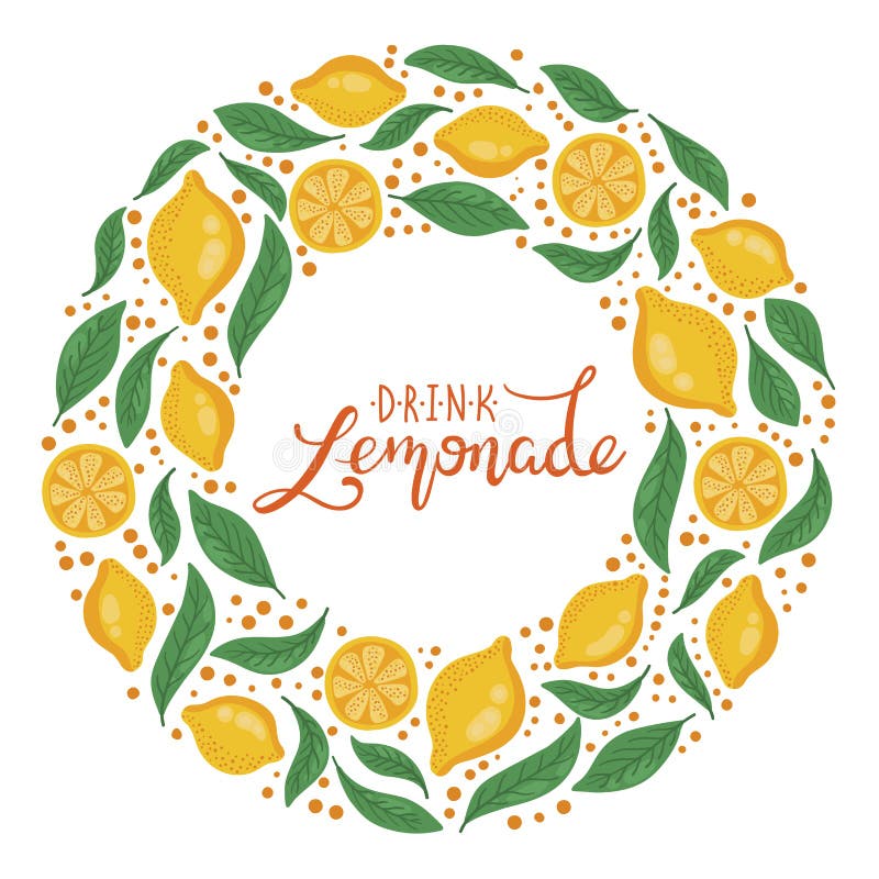 Decorative lemon border stock vector. Illustration of nature - 45599788