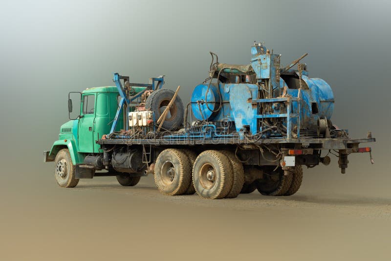 Mobile drilling rig. stock image. Image of machine, industrial - 30232555