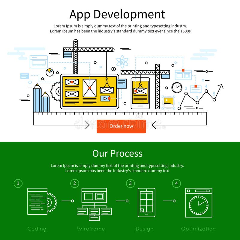 Mobile App Development Infographic Set Stock Vector - Illustration of ...