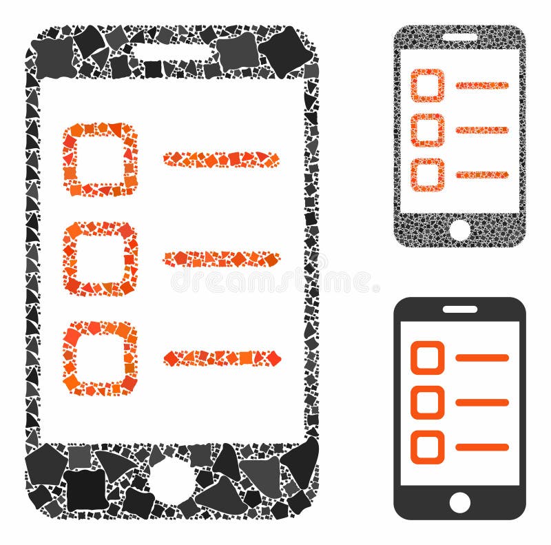 Mobile List Mosaic and Scratched Revised Watermark with Lines Stock ...