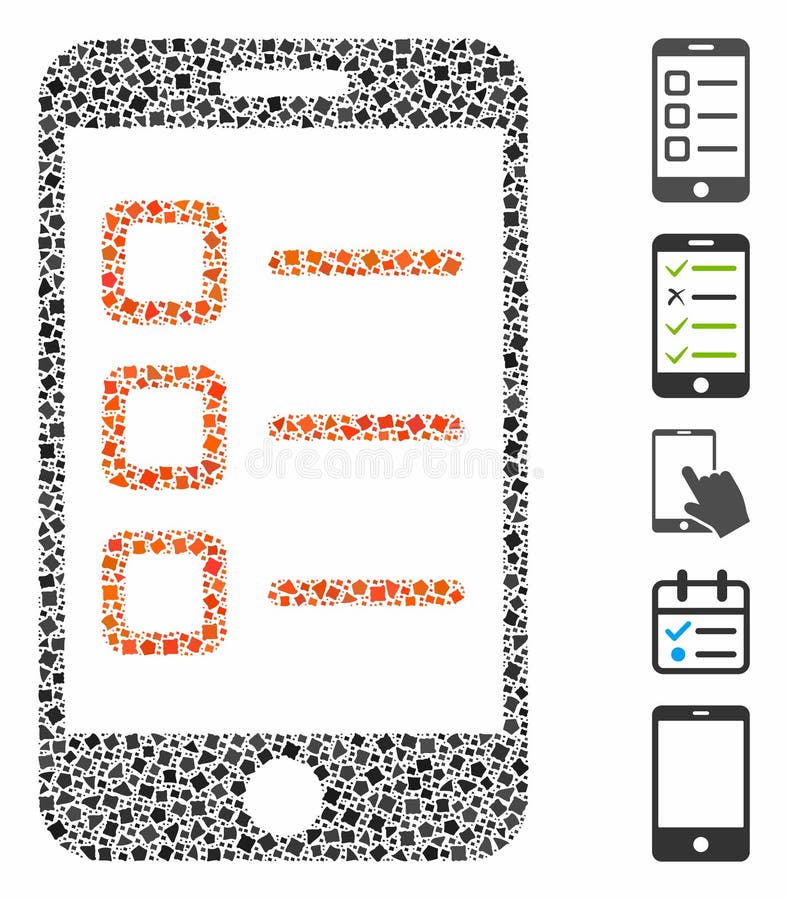 Mobile List Mosaic Icon of Humpy Parts Stock Vector - Illustration of ...