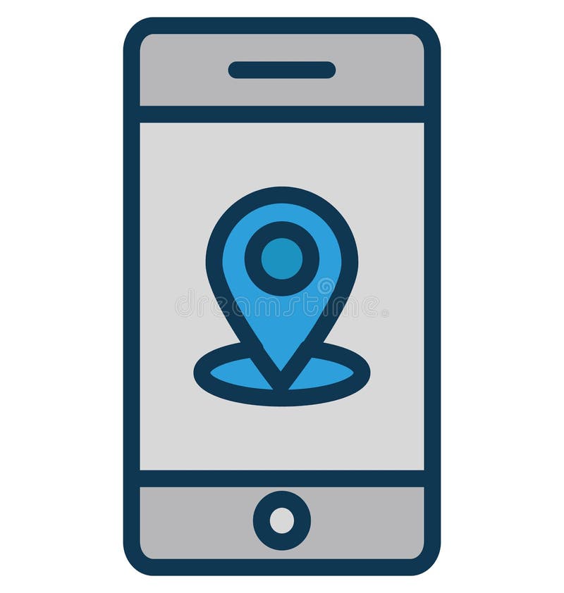 Mobile Location, Mobile, Pin, Location Fully Editable Vector Icon Stock ...
