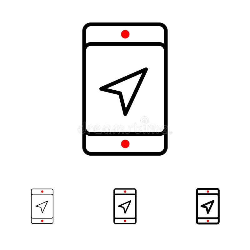Location, Map, Service Pin Bold and Thin Black Line Icon Set Stock ...
