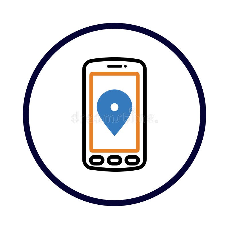 Mobile, Location, Pin, Location Pin on Mobile Icon Stock Vector ...