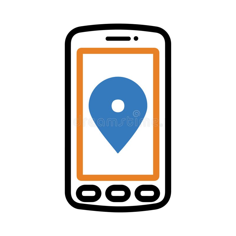 Mobile, Location, Pin, Location Pin on Mobile Icon Stock Vector ...