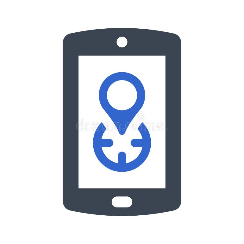 Mobile Location Tracking Icon Stock Vector - Illustration of vector ...
