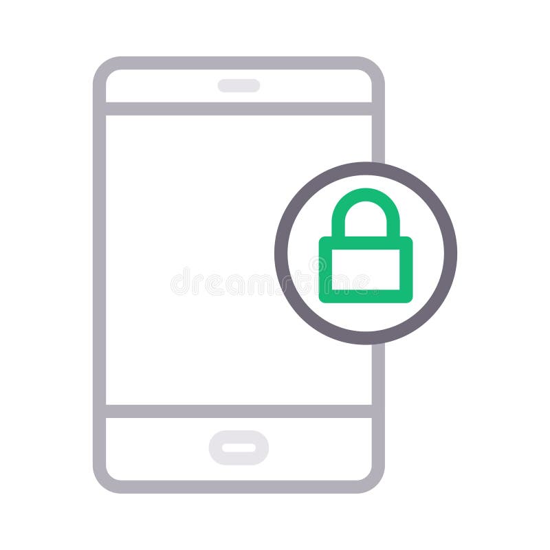 Mobile Lock Glyph Flat Vector Icon Stock Vector - Illustration of lock ...