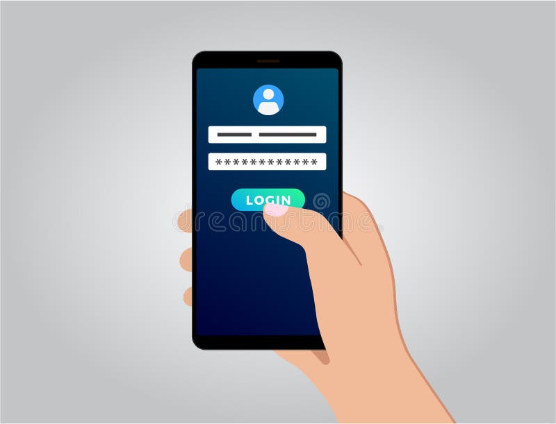 Login Screen Mobile Stock Illustrations – 12,376 Login Screen Mobile ...