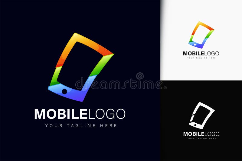 Mobile Logo Design with Gradient Stock Vector - Illustration of graphic ...