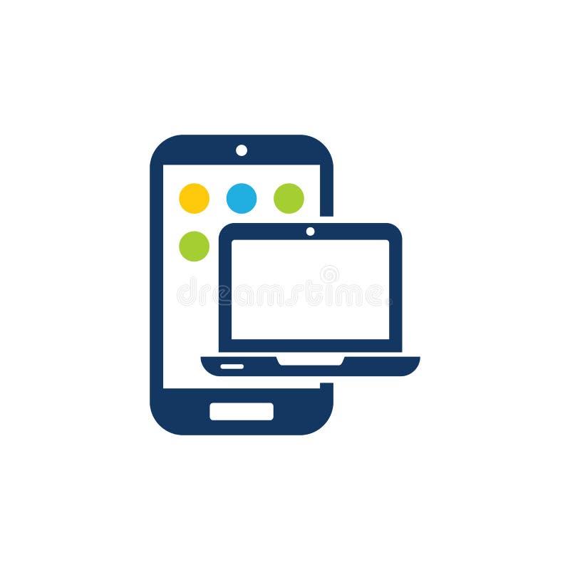 Mobile Logo Icon Design D'ordinateur Portable Illustration de Vecteur ...