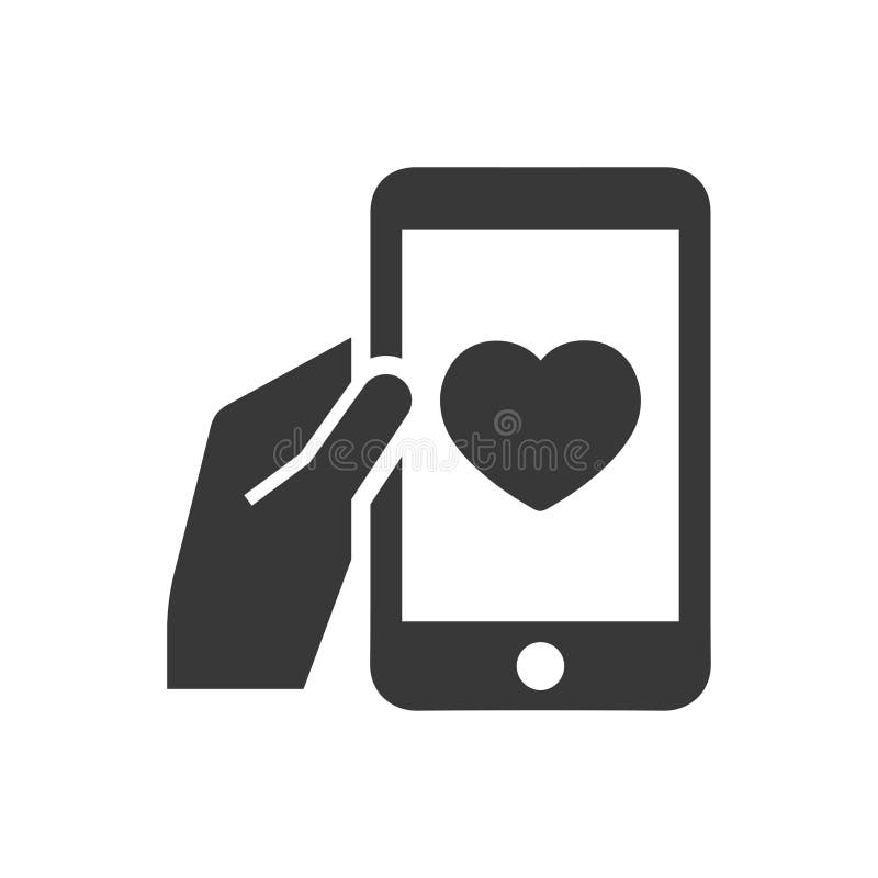 Mobile love app icon stock vector. Illustration of love - 154334759