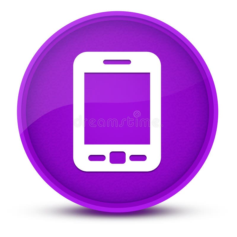 Mobile Luxurious Glossy Purple Round Button Abstract Stock Illustration ...