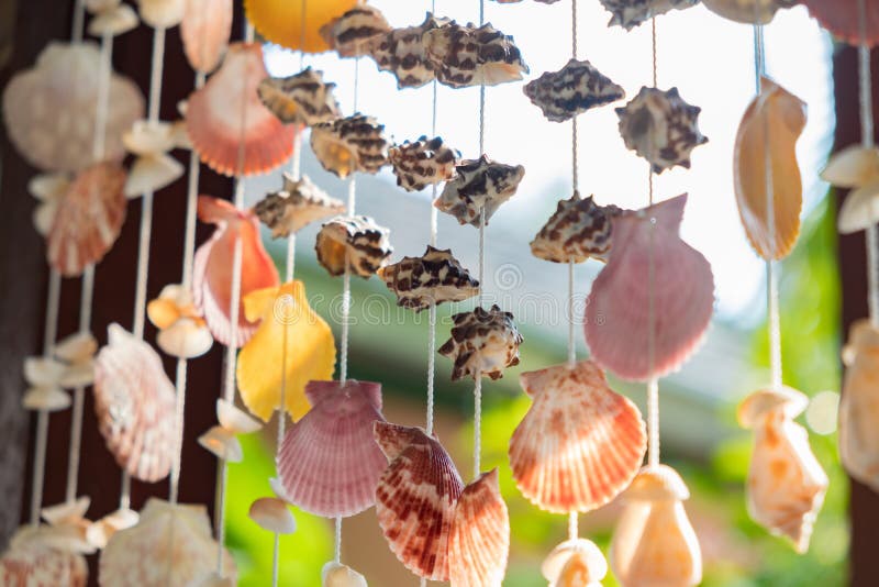 Mobile Made From Shells Hanging Stock Photo - Image of beauty, decorate ...