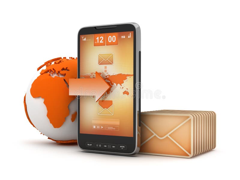 Mail at the Cell Phone, Communication Concept Stock Illustration ...
