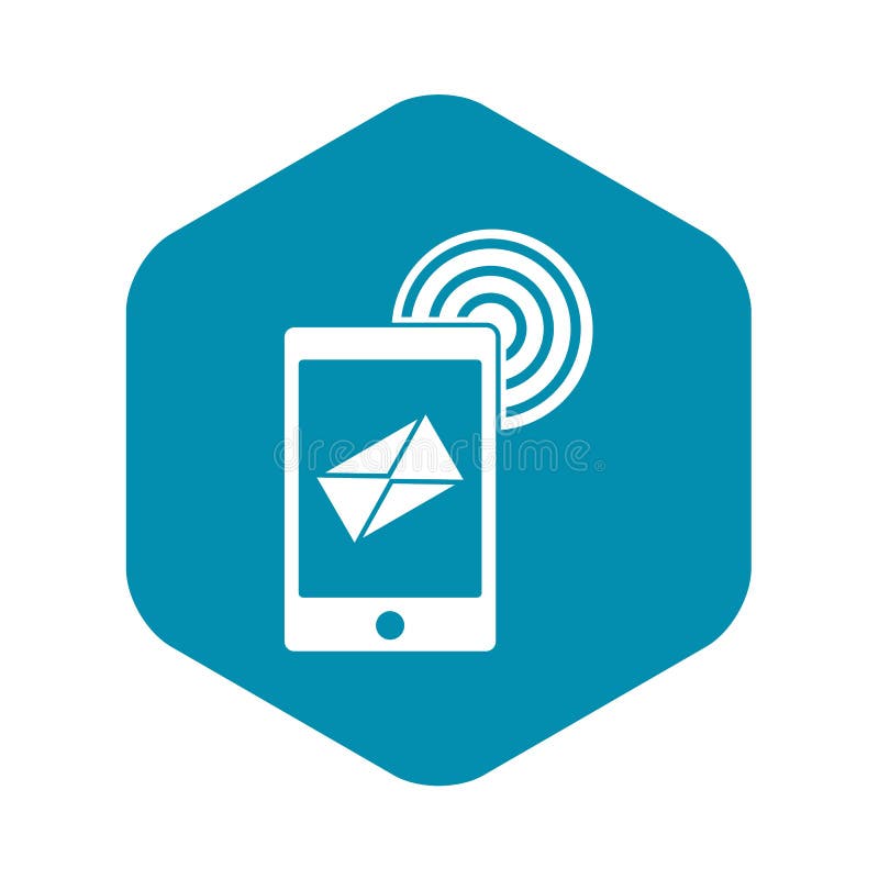 Mobile Mail Sign Icon, Simple Style Stock Vector - Illustration of ...