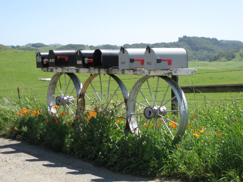 Mobile mailboxes stock image. Image of fields, poppies - 48829705
