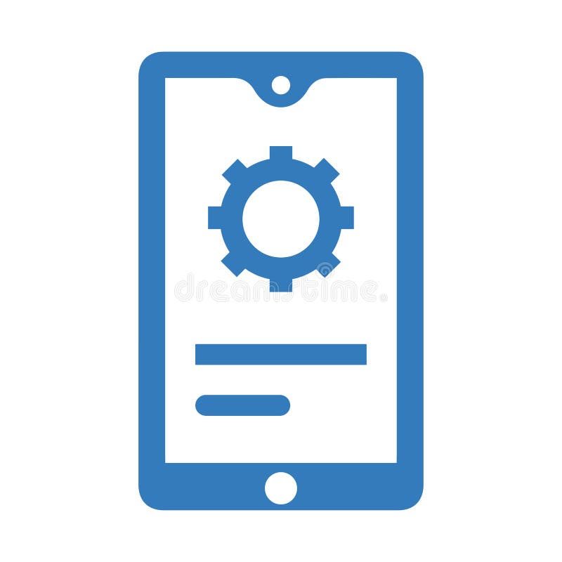 Mobile Maintenance Icon / Blue Vector Stock Vector - Illustration of ...
