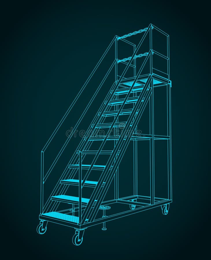 Mobile Maintenance Ladder Illustration Stock Vector - Illustration of ...