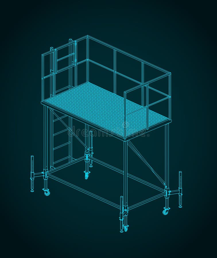Mobile Maintenance Platform Isometric Drawings Stock Vector ...