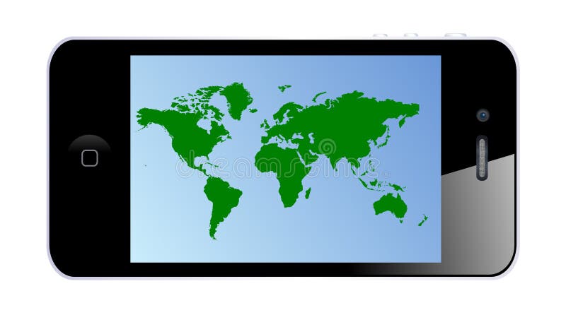 Mobile map editorial stock photo. Illustration of surf - 22912868