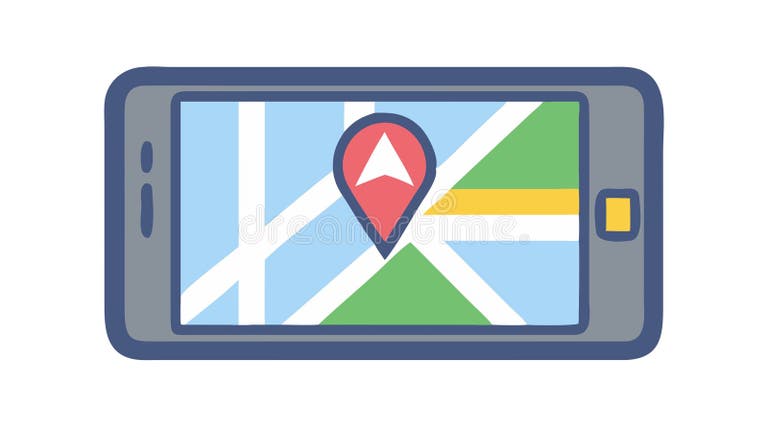 Mobile Map Navigation, Location Tracking App Icon. Vector Design ...