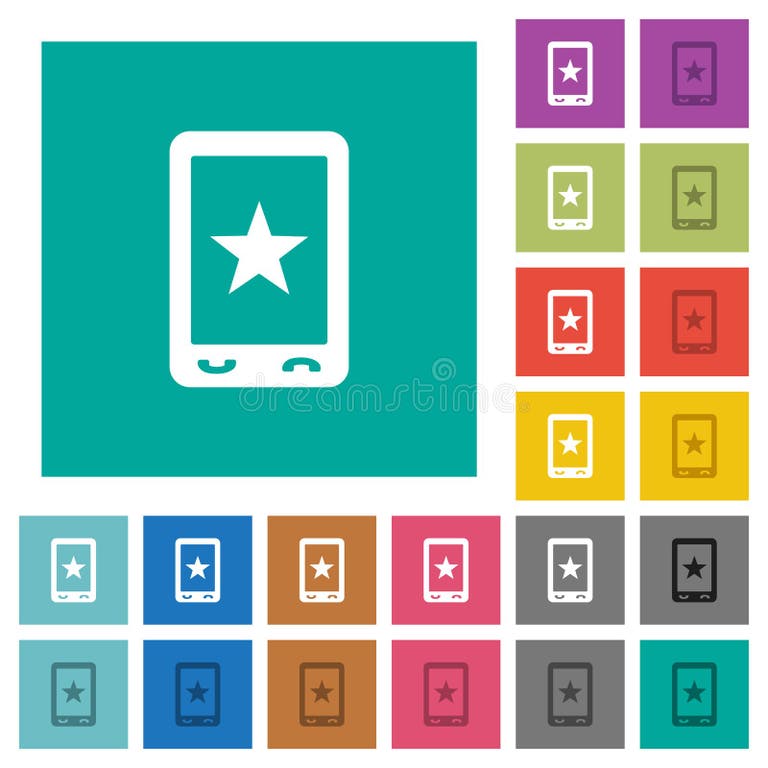 Mobile Mark Square Flat Multi Colored Icons Stock Vector - Illustration ...