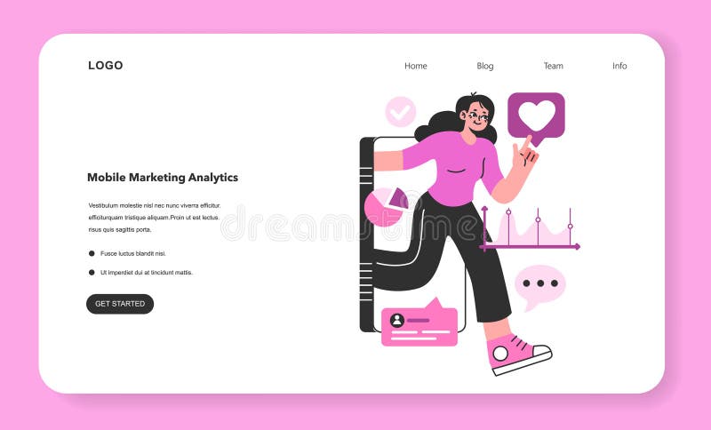 Mobile Marketing Analytics Web Banner or Landing Page. Brand Digital ...