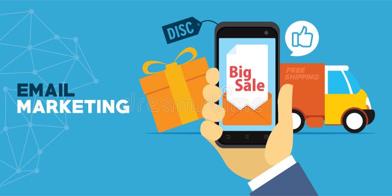 Mobile Marketing with Email Stock Vector - Illustration of computer ...