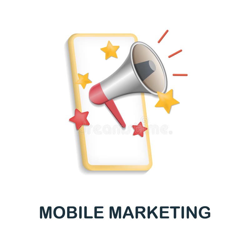 Mobile Marketing Icon. 3d Illustration from Digital Marketing ...