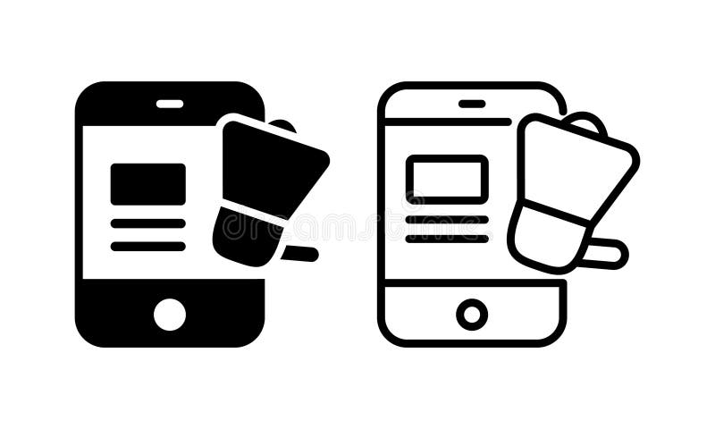Mobile Marketing Icon Vector Illustration Stock Vector - Illustration ...