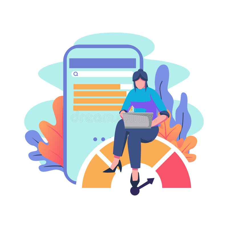 Mobile Media Optimization Flat Style Illustration Design Stock Vector ...