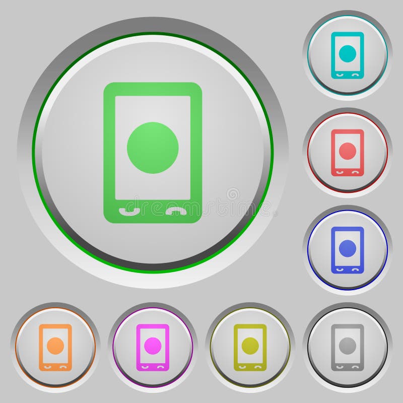 Mobile Media Record Push Buttons Stock Vector - Illustration of edge ...