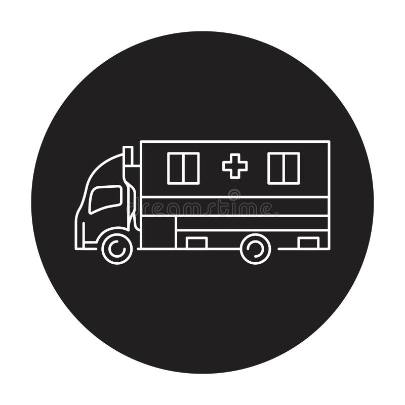 Mobile Medical Labs Black Line Icon Stock Vector - Illustration of ...