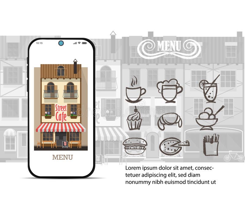 Mobile Menu App for Cafe. Home Page. Stock Vector - Illustration of ...