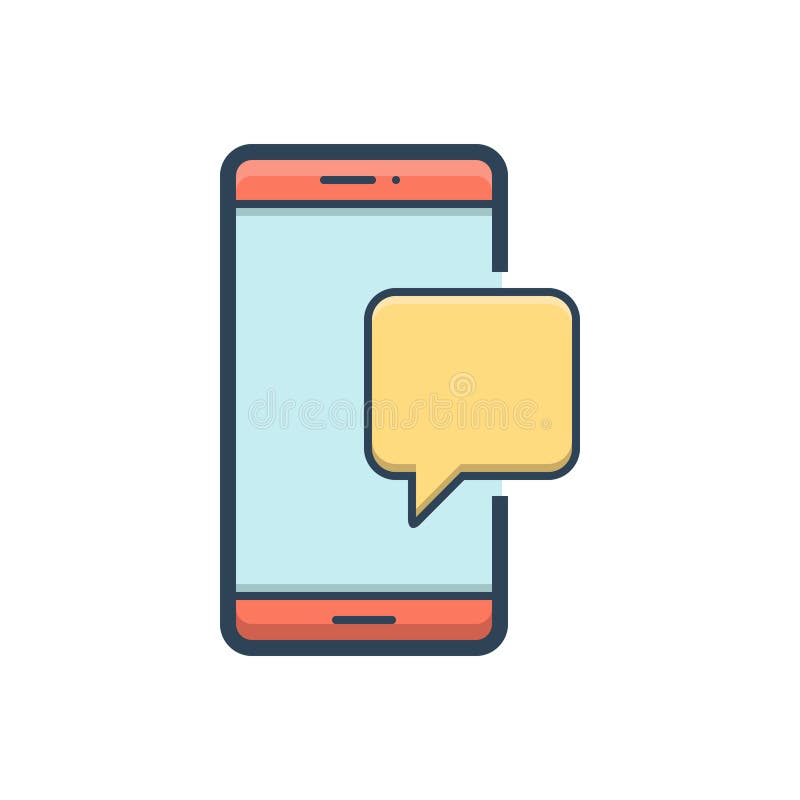 Color Illustration Icon for Mobile Message, Sms and Communication Stock ...