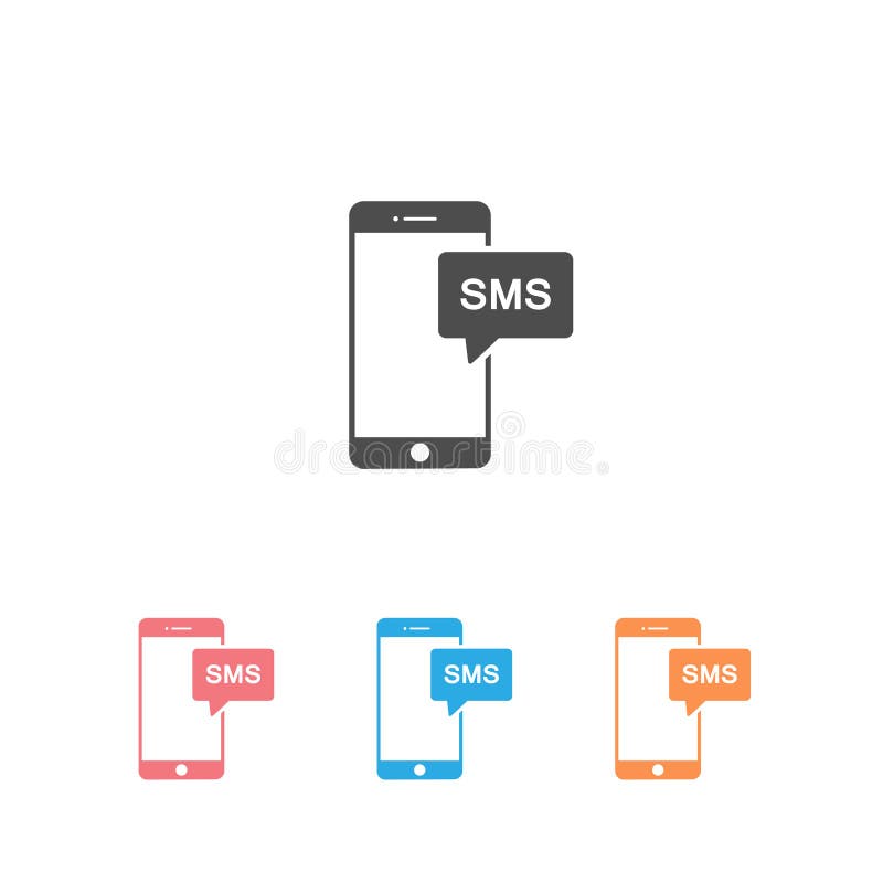 Mobile Message Icon Set Vector Illustration Isolated Stock Vector ...