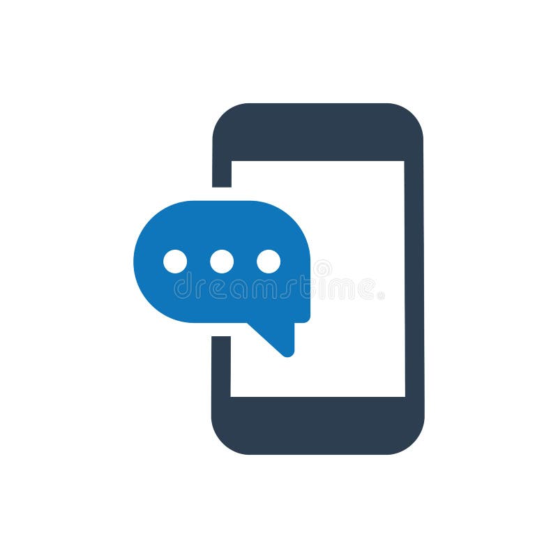 Mobile message icon stock vector. Illustration of symbol - 128915754