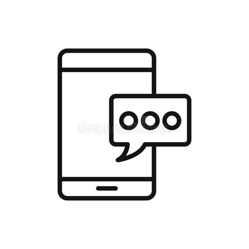 Mobile Message Icon Symbol on White Background Stock Vector ...