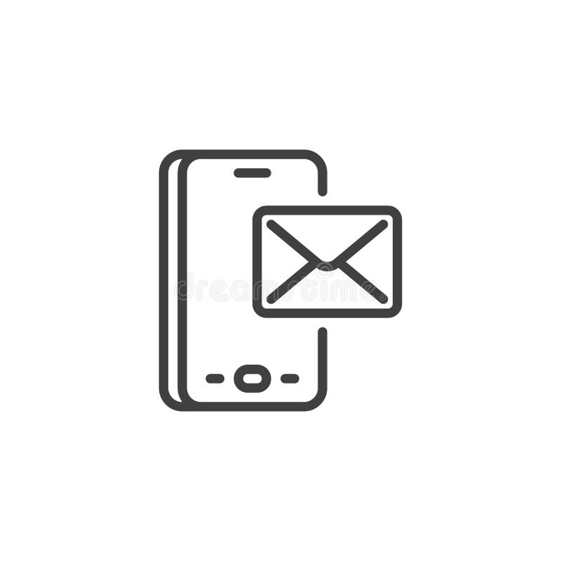 Mobile message line icon stock vector. Illustration of line - 232966442