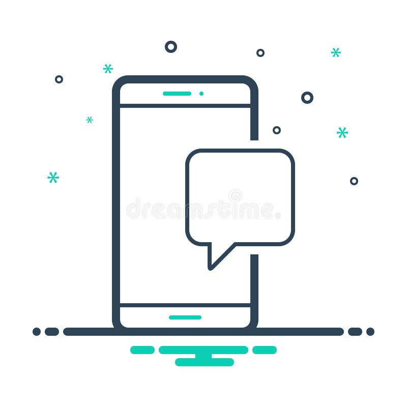 Black Mix Icon for Mobile Message, Sms and Message Stock Vector ...