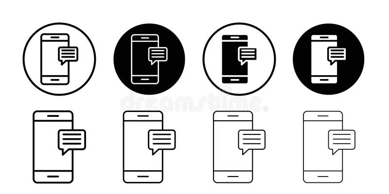 Mobile Message Notification Icon Logo Set Vector Stock Illustration ...